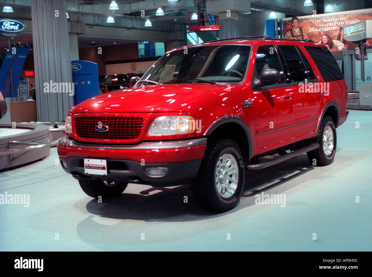 A bright red brand new Ford Expedition SUV at the New York Automobile ...