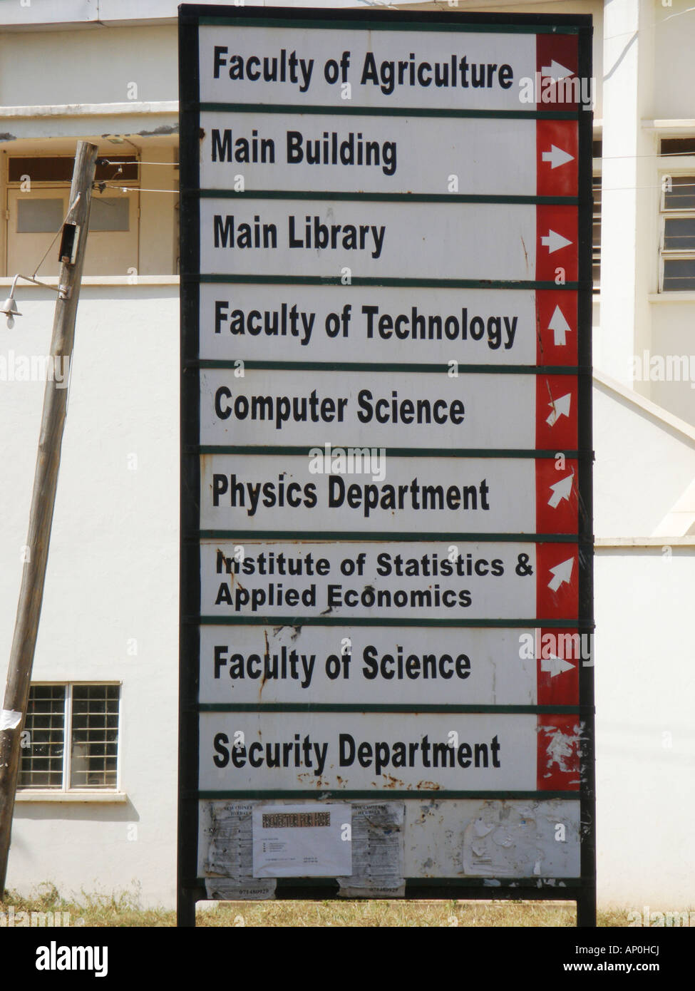 Signboard on Makerere University Campus, Kampala, Uganda Stock Photo ...