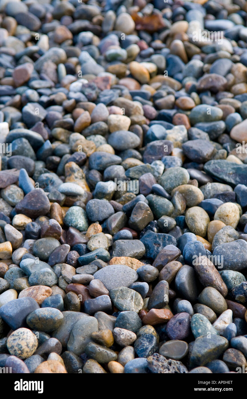 Well rounded pebbles on the shore of the Puget Sound in Tacoma ...