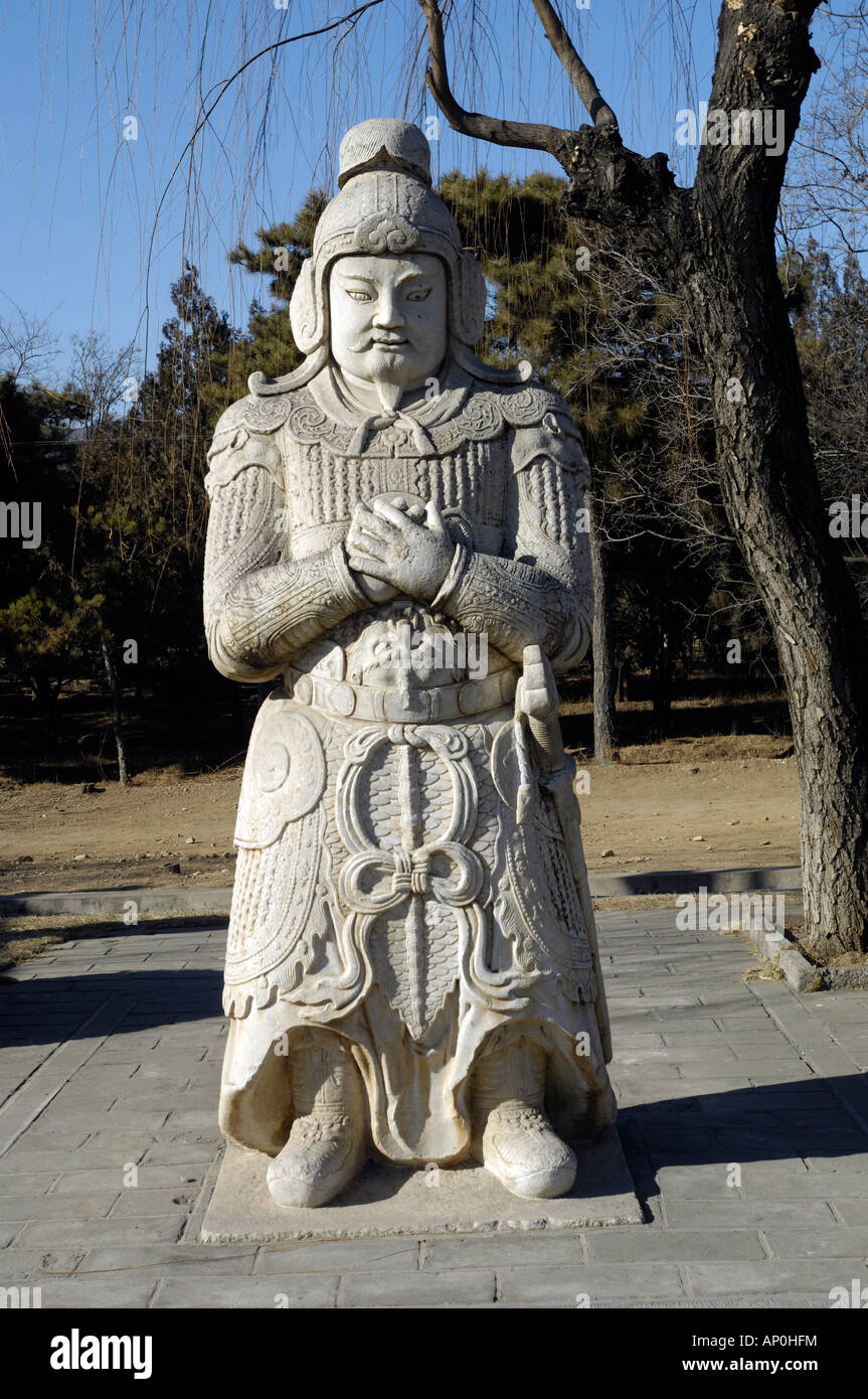 Stone General on Sacred Way of Ming Tombs Shisanling in Beijing, China ...