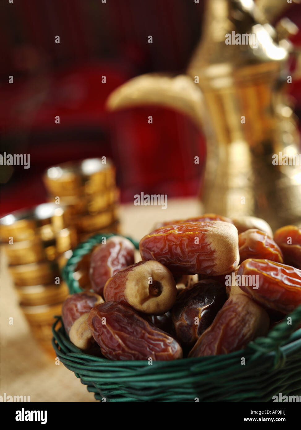 Cups of coffee and dates Stock Photo - Alamy