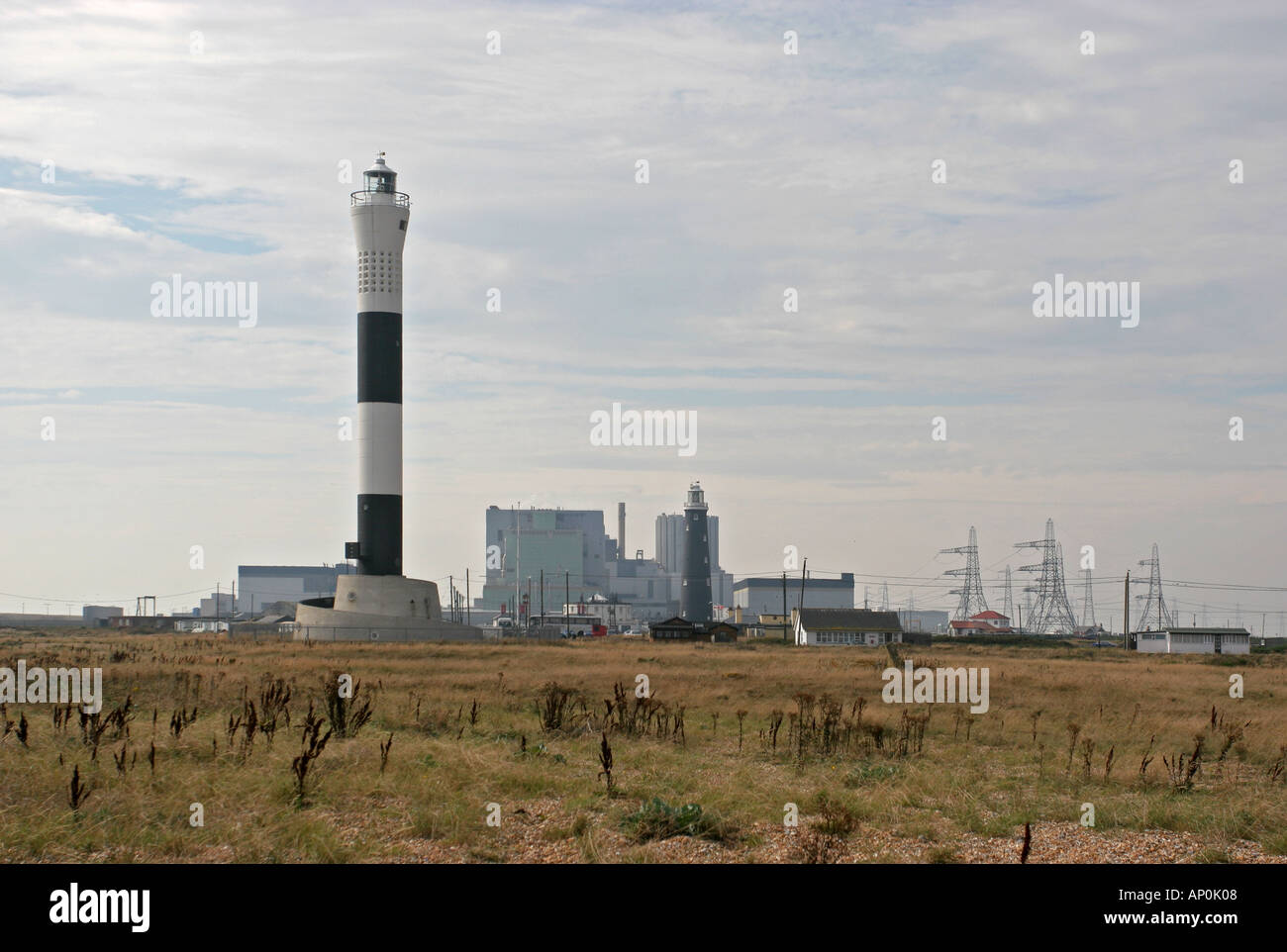 Dungeness Kent new lighthouse and nuclear power station Stock Photo - Alamy