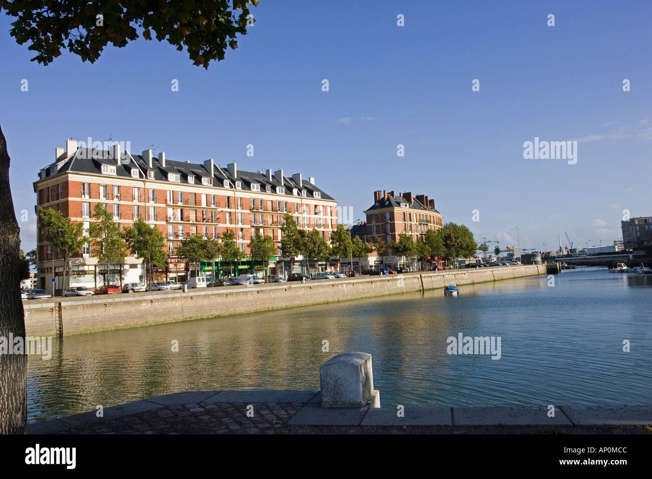 Modern post war building alongside harbour Le Havre France Stock Photo ...
