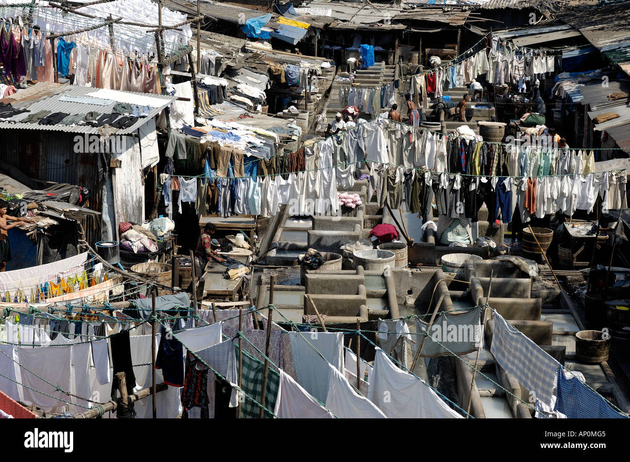 The Dhobi Ghat open air laundry in Mumbai (Bombay Stock Photo - Alamy