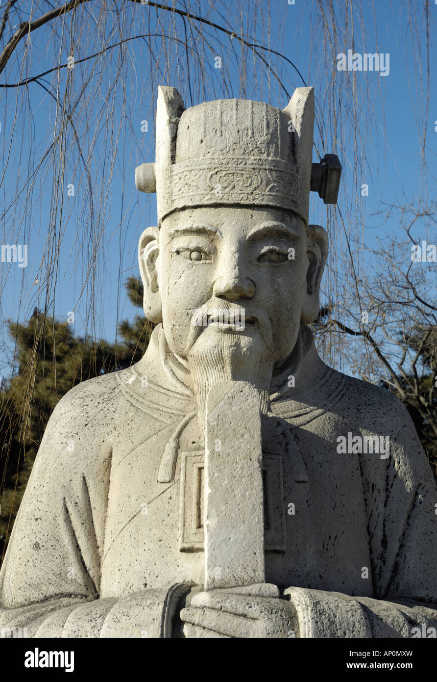 Stone Official on Sacred Way of Ming Tombs Shisanling in Beijing, China ...
