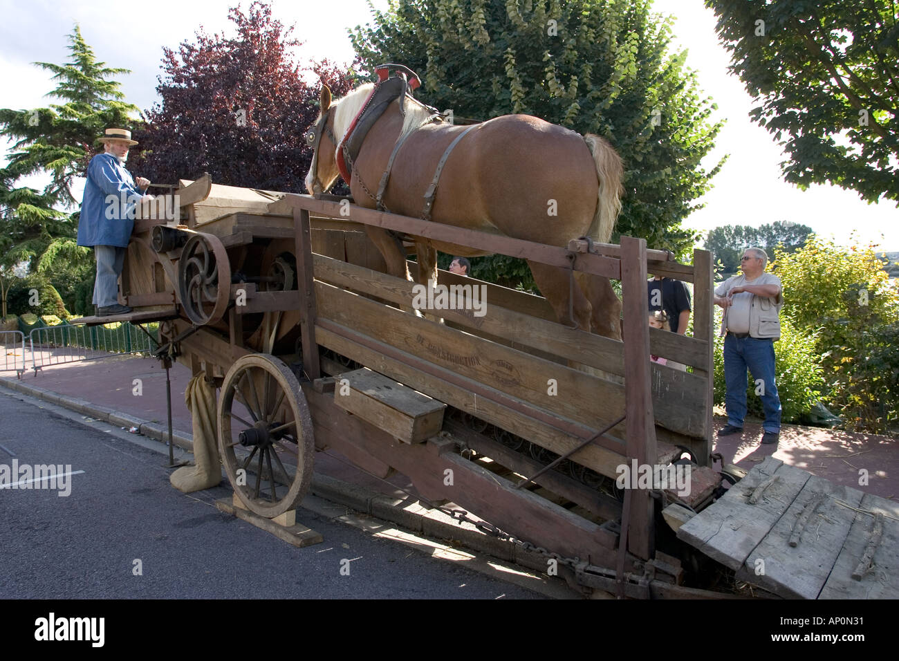 old horse drive threshing machine at Cider Fayre Caudebec en Caux on ...