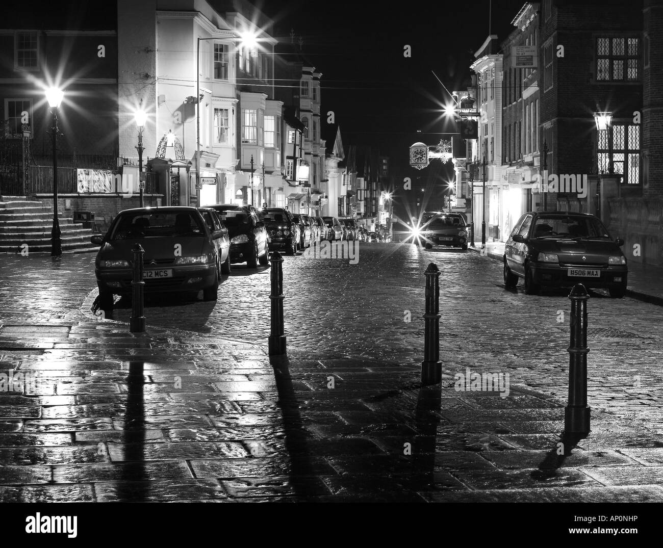 Guildford High Street at Night Guildford England United Kingdom Stock ...