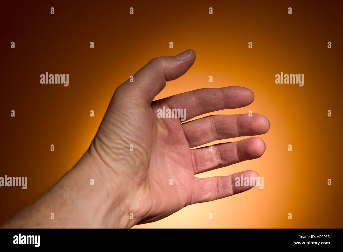 Man's opened hand Stock Photo - Alamy
