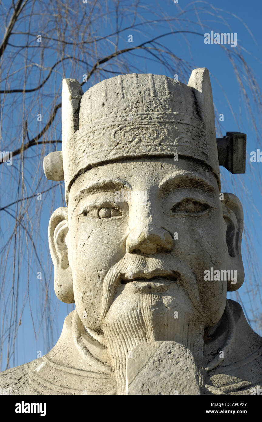 Stone Official on Sacred Way of Ming Tombs Shisanling in Beijing, China ...