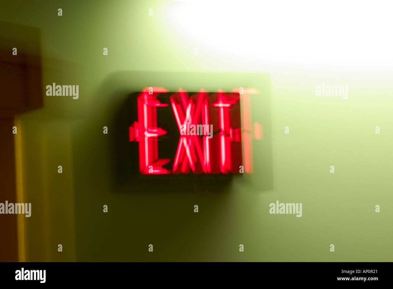 EXIT sign in an office building Stock Photo - Alamy