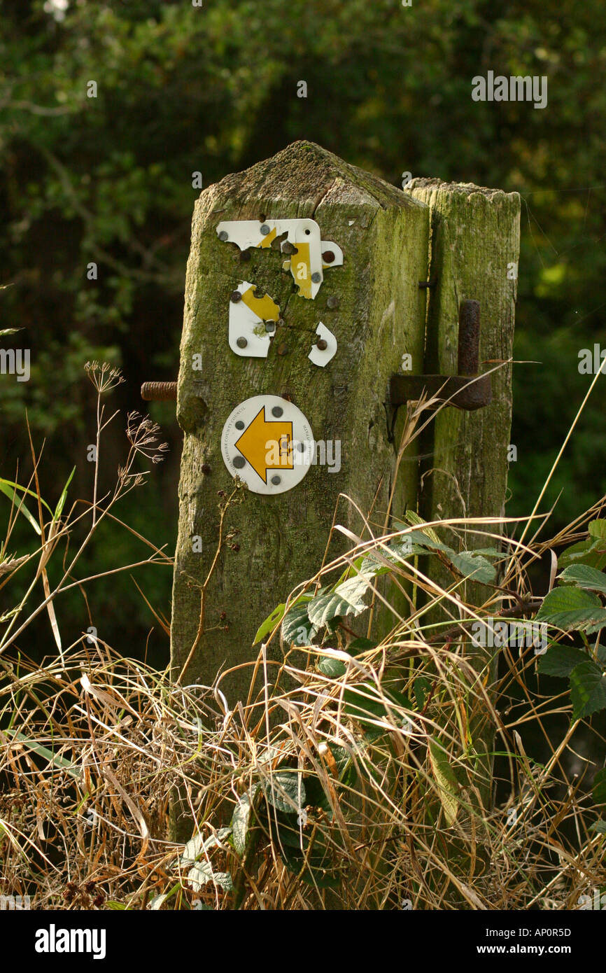Waymarked path sign for Robin Hood Way Nottinghamshire Stock Photo - Alamy