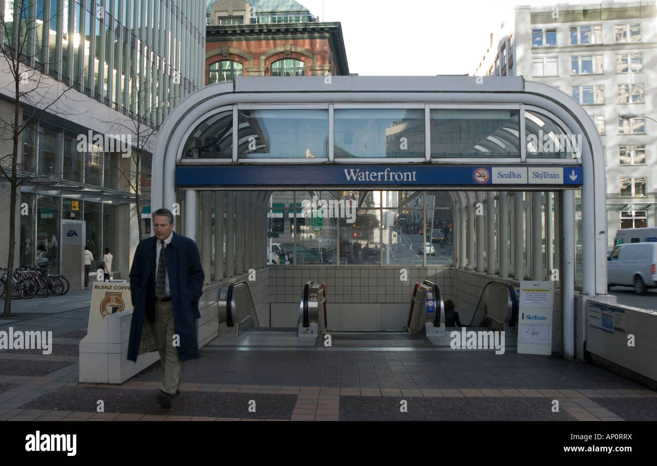 Waterfront Vancouver skytrain station Stock Photo - Alamy