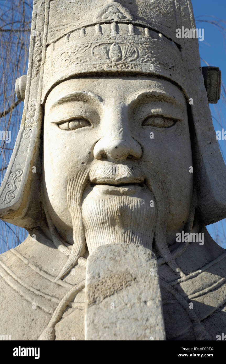 Stone Official on Sacred Way of Ming Tombs Shisanling in Beijing, China ...