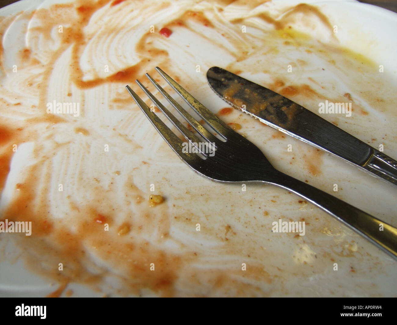 empty plate in greasy spoon cafe Stock Photo - Alamy