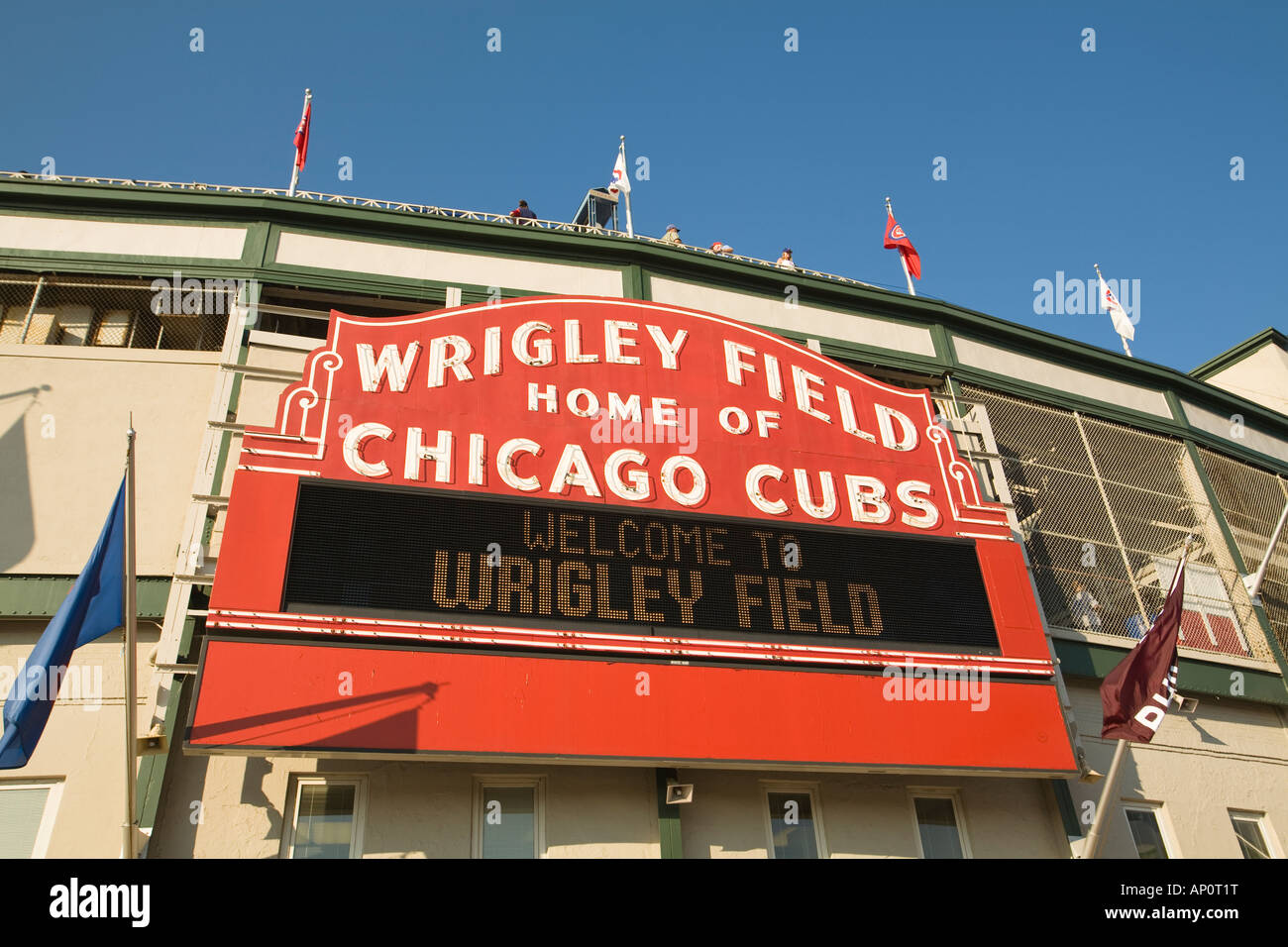 ILLINOIS Chicago Famous red sign on Wrigley Field stadium for Chicago ...