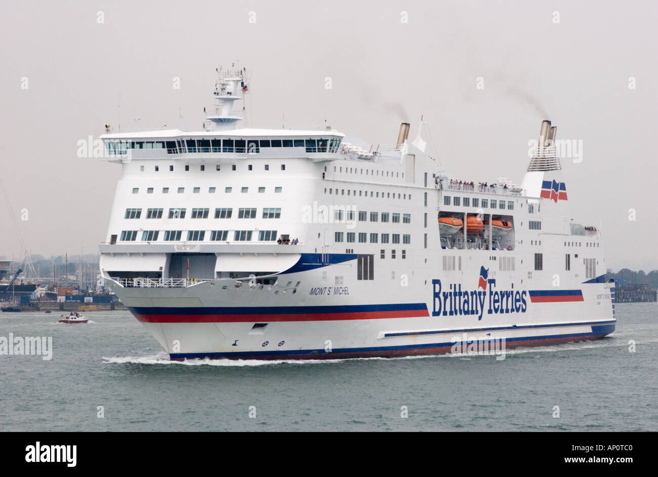 brittany ferries ferry boat in portsmouth harbour england europe uk ...
