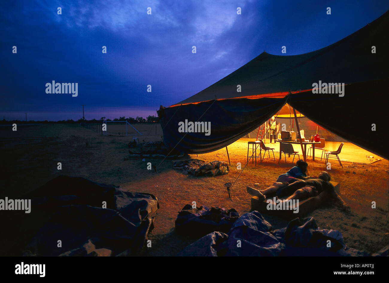 Boxing tent, Fred Brophys Boxing Team, Boulia, Simpson, Queensland ...
