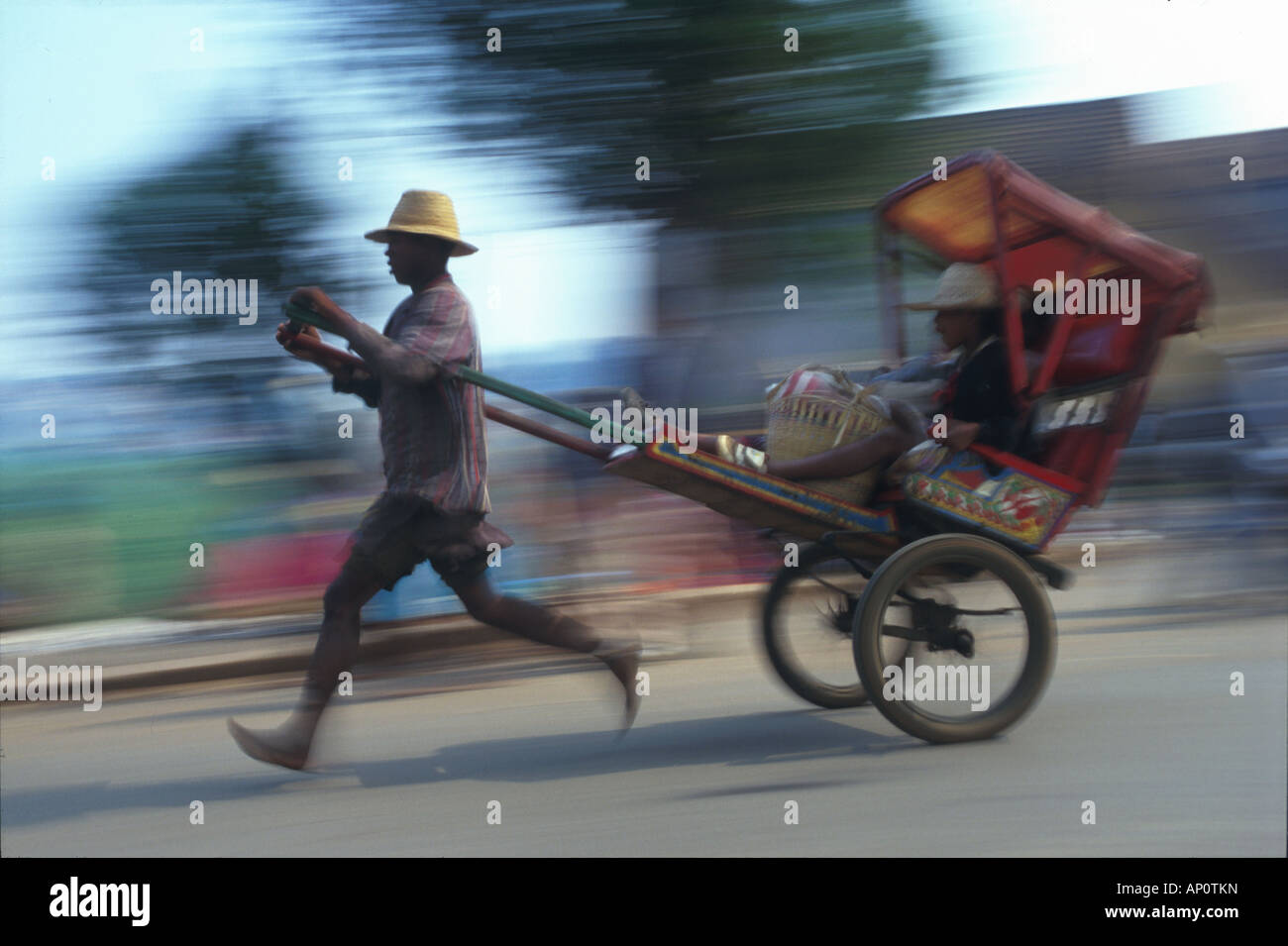 Pousse-Pousse, human cab, Madagascar Stock Photo - Alamy