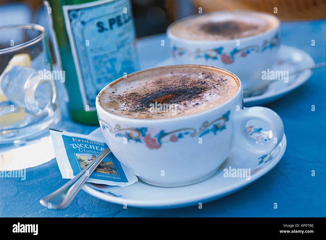 Two cups of Cappuccino, Campania, Italy Stock Photo - Alamy