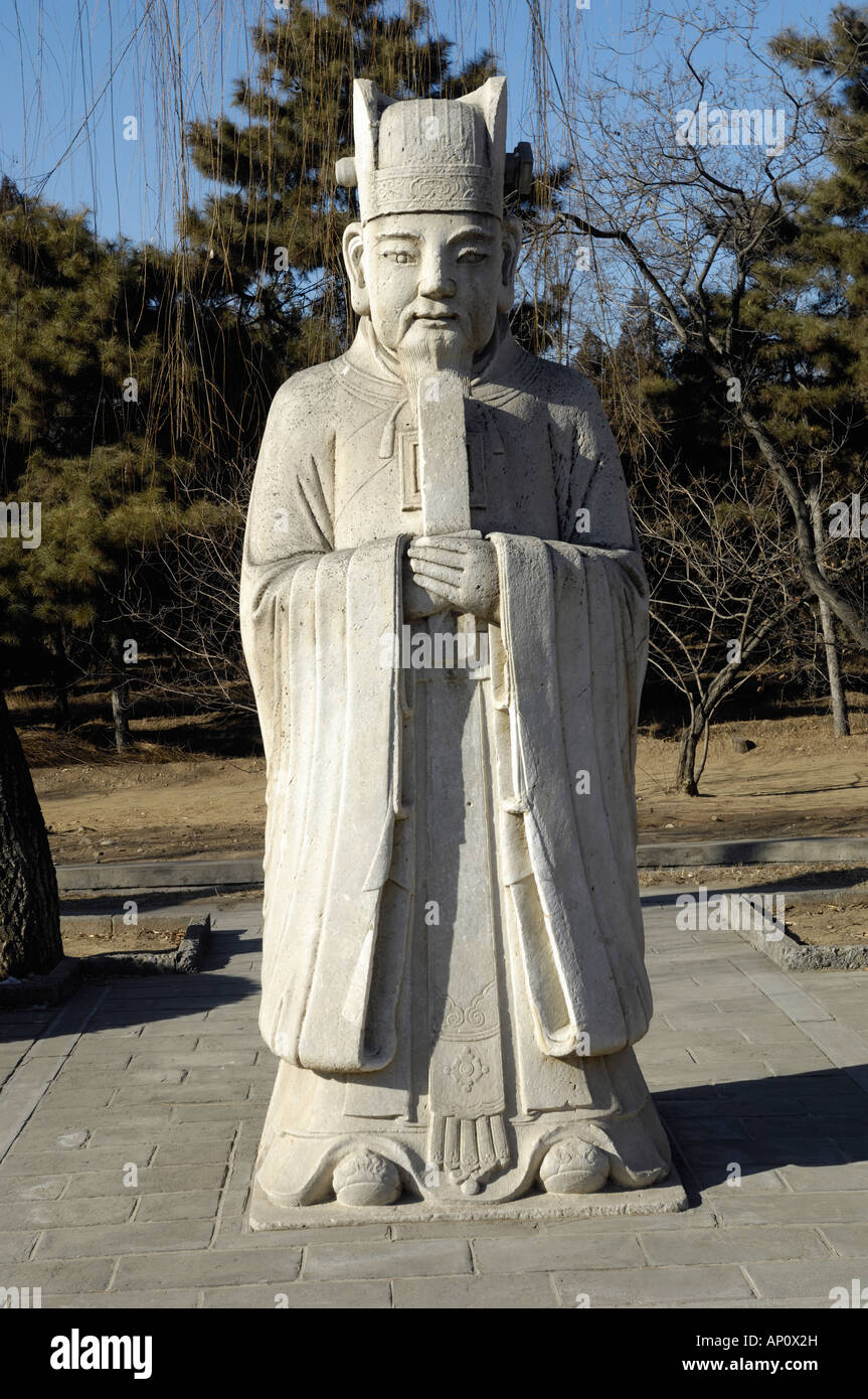 Stone Official on Sacred Way of Ming Tombs Shisanling in Beijing, China ...