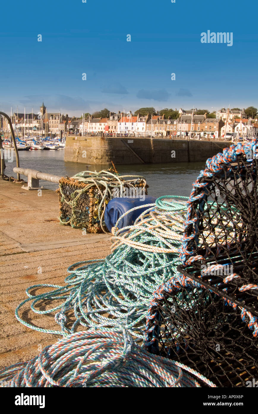 Anstruther seafront beach sea wall Fife Scotland Scottish scot UK ...