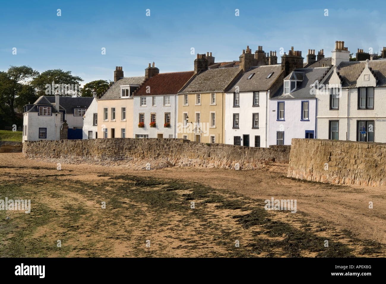Anstruther seafront beach sea wall Fife Scotland Scottish scot UK ...