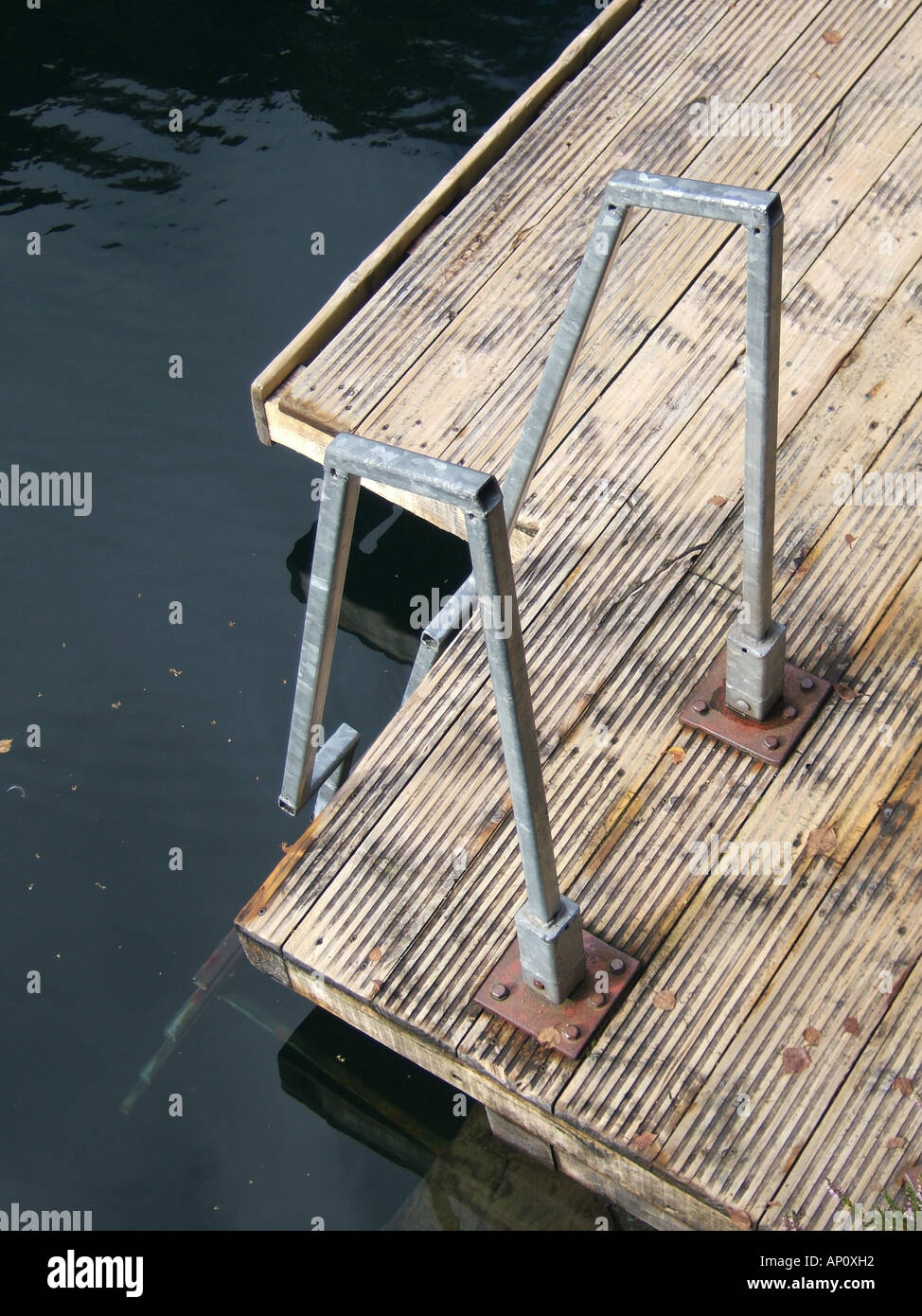 wooden diving platform by cold lake Stock Photo - Alamy