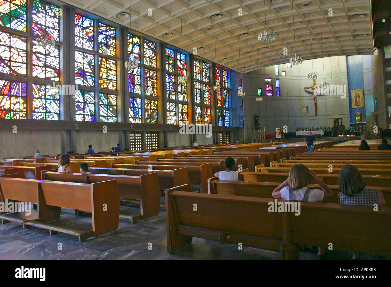 Stained glass window in Church Ciudad Juarez Mexico Stock Photo - Alamy