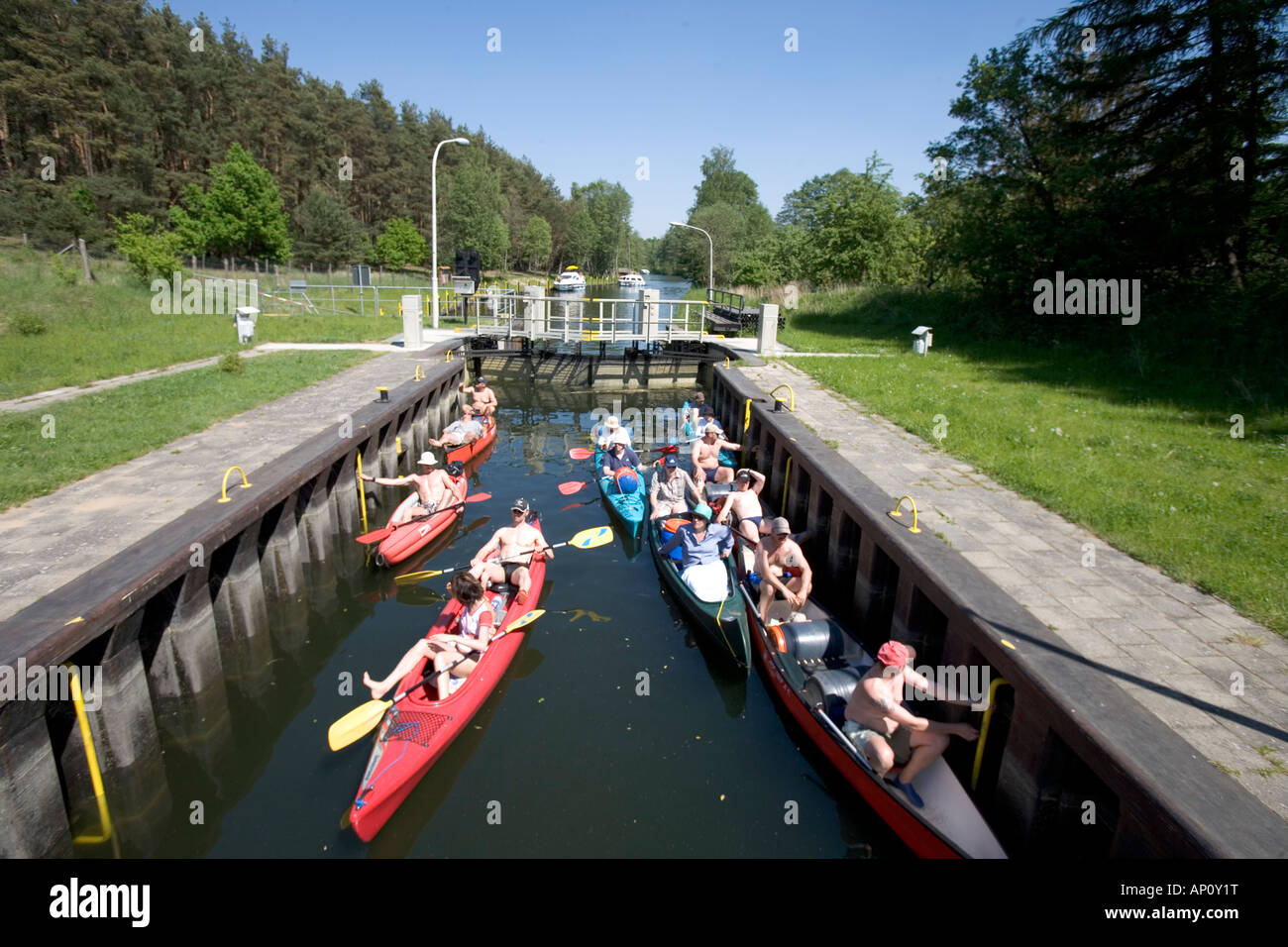 Kayaks in River Lock, Kayaks in river lock, Diemitz Lock ...