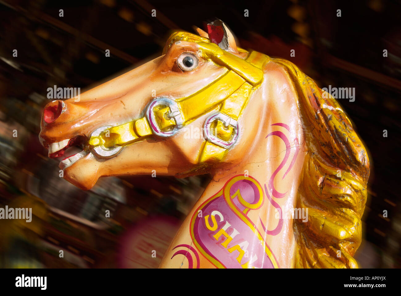 Fair ground carousel horse head carrousel hand made painted amusement ...