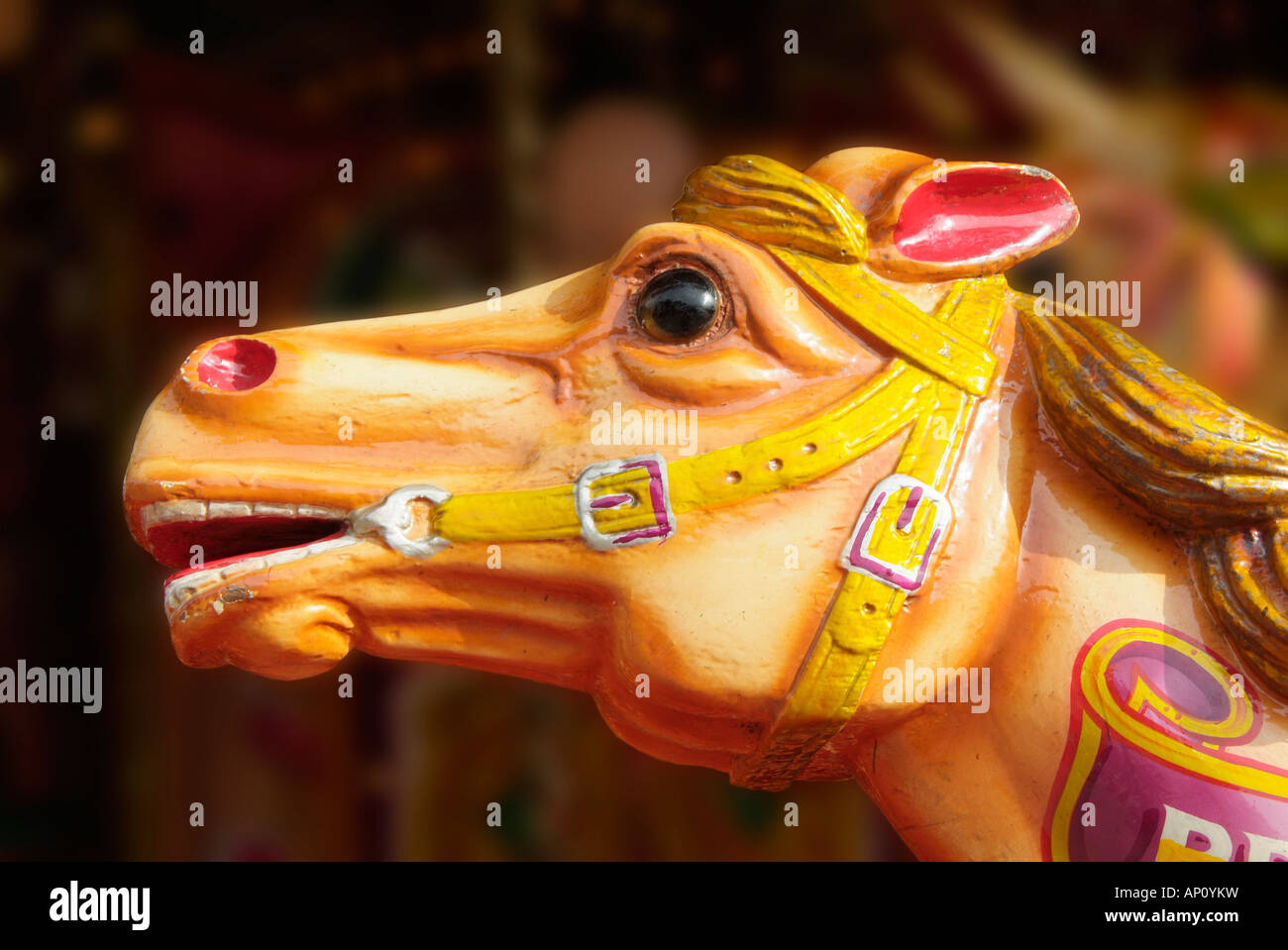 Fair ground carousel horse head carrousel hand made painted amusement ...