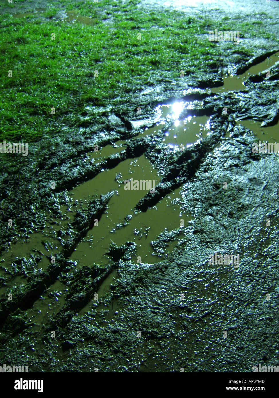 Car road field night rain hi-res stock photography and images - Alamy