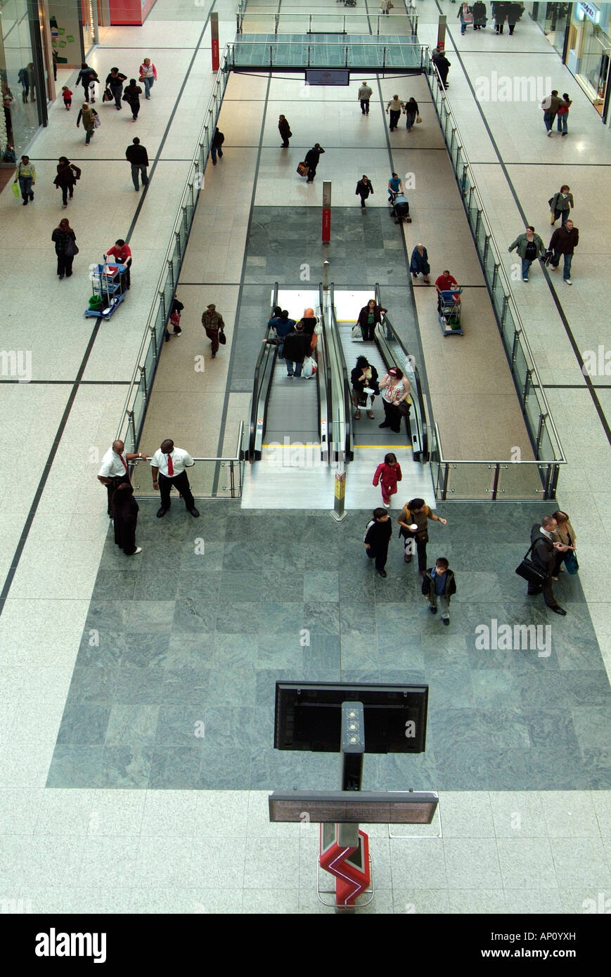Arndale centre Manchester concourse walkway escalator pedestrian ...