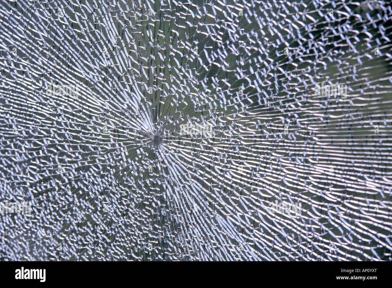broken glass windshield in train after accident Stock Photo - Alamy