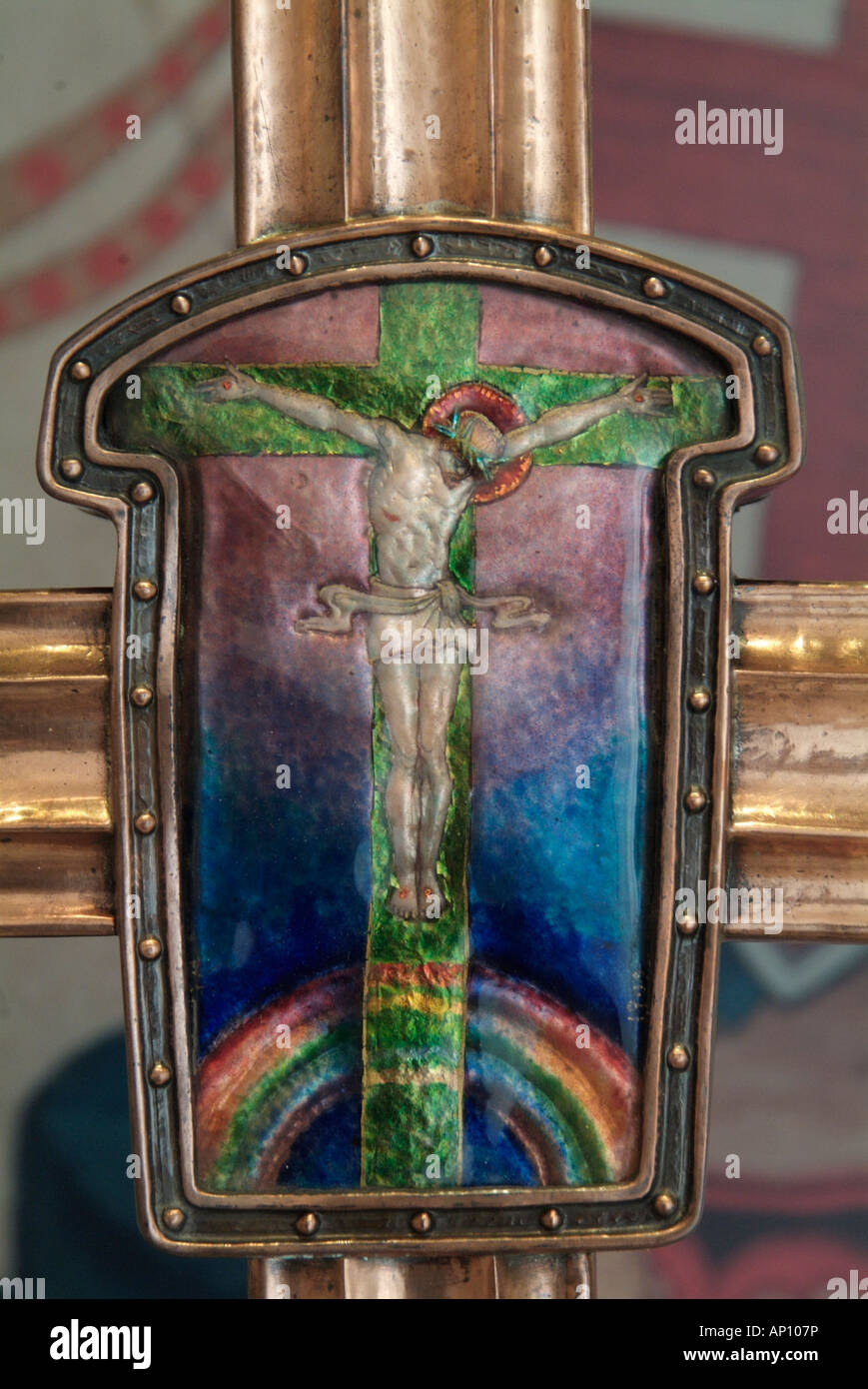 enamel crucifix Jesus Christ rainbow cross miniature scot Scottish ...