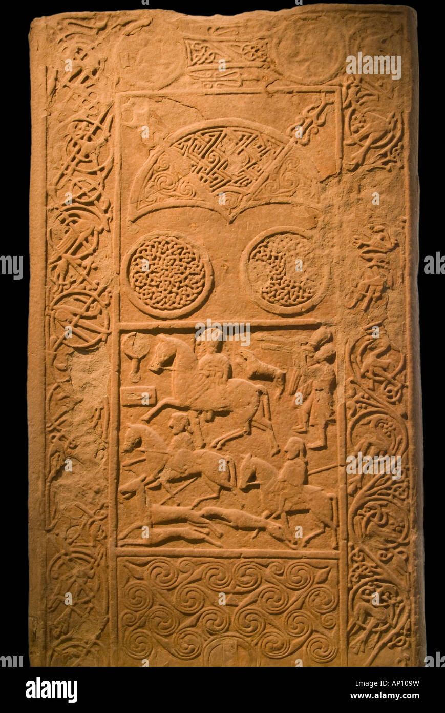 monumental sculpture riding side saddle panel hunting scene hilton of ...