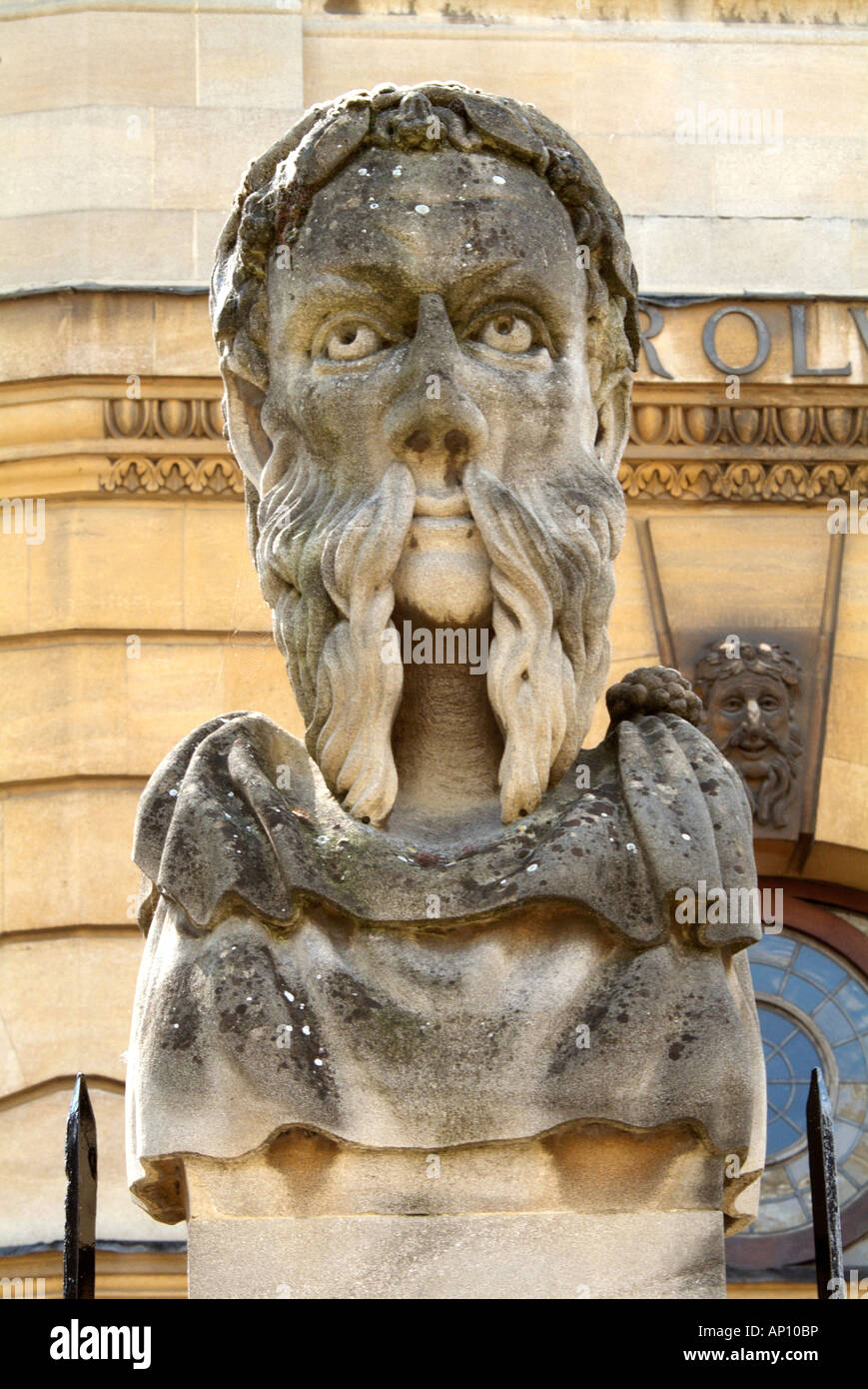 Head bust man male gargoyle close up Oxford university town stone ...