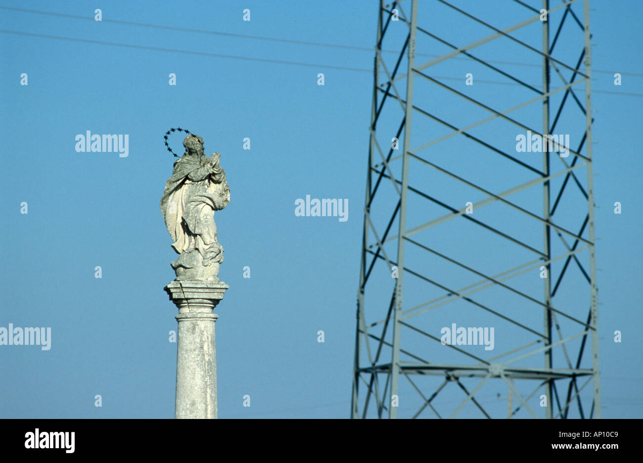 high-tension pole, statue Stock Photo - Alamy