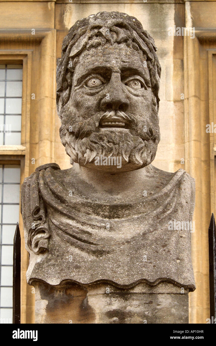 head gargoyle close up Oxford university town stone carving distorted ...