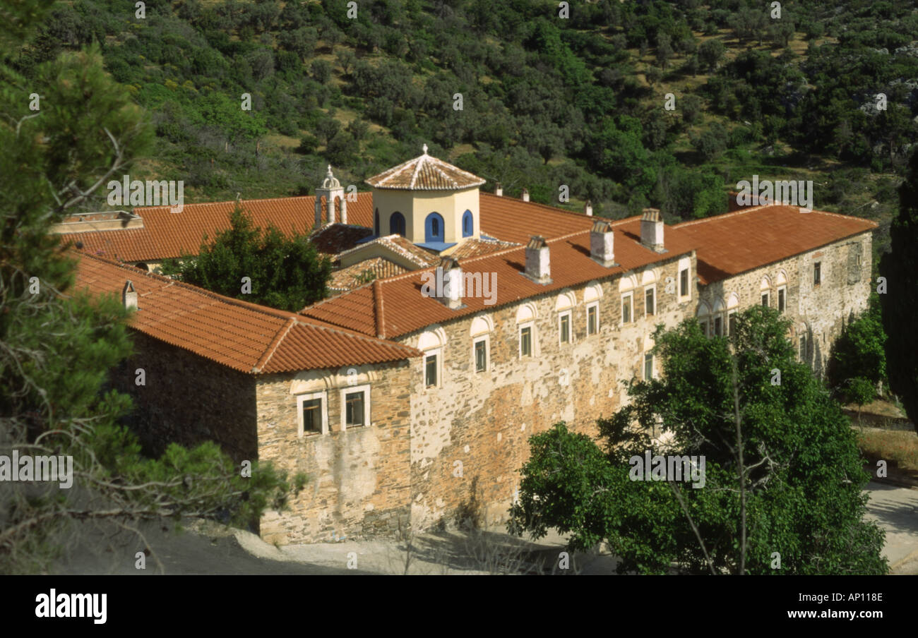 Greece Samos Monastery Stock Photo - Alamy
