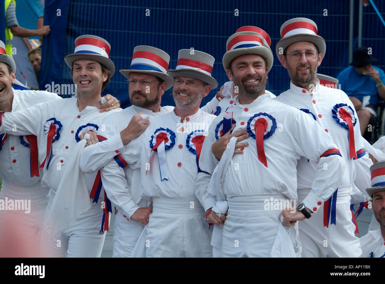Morris dancers morrismen Towersey folk festival UK United Kingdom ...