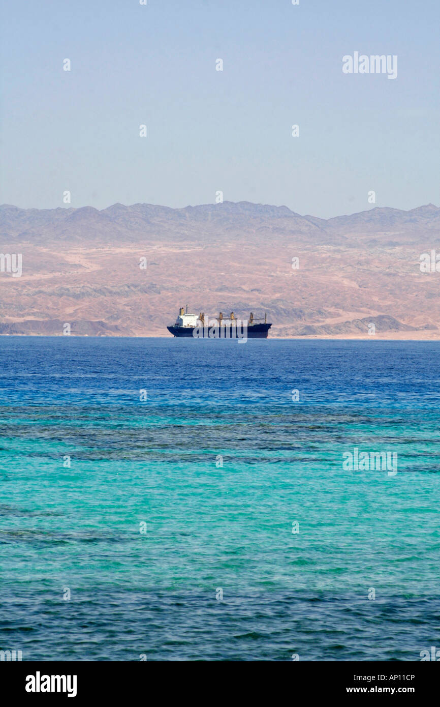 cargo ship on the red sea sinai egypt Stock Photo - Alamy