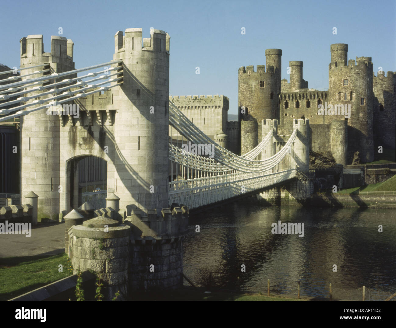 Wales Conwy Castle Bridge Stock Photo - Alamy