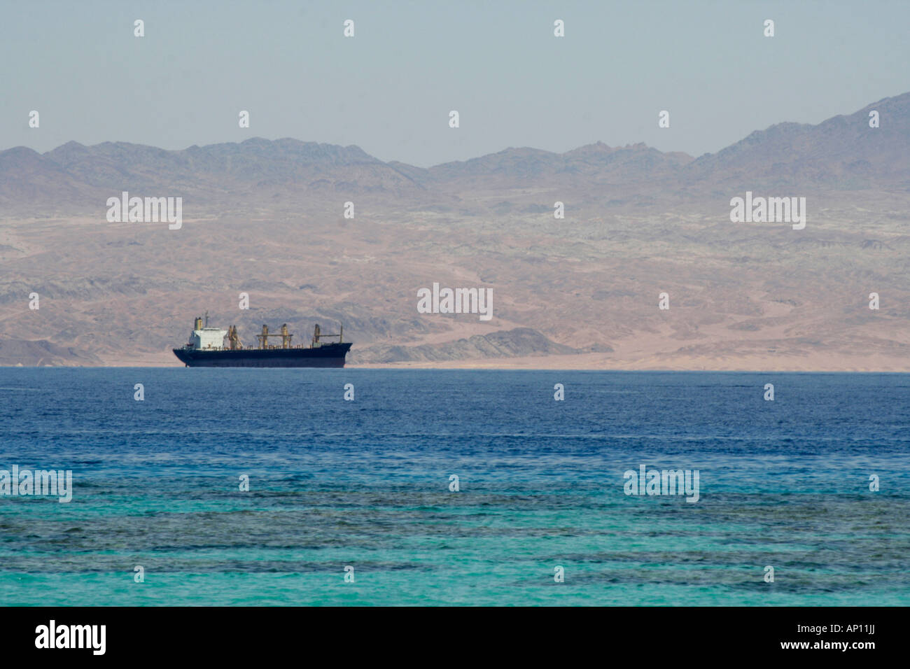 cargo ship on the red sea sinai egypt Stock Photo - Alamy