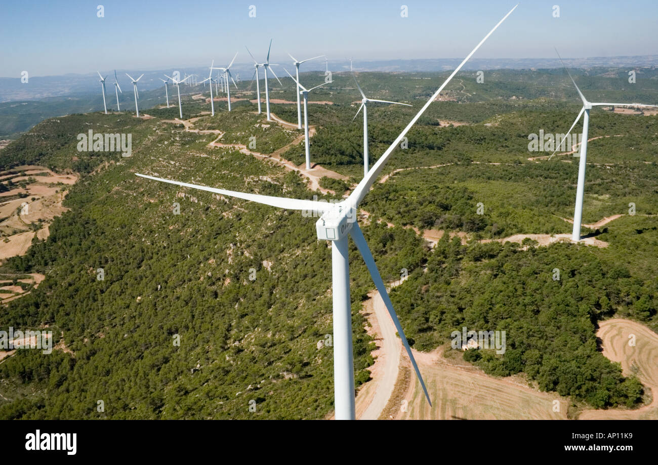 Aerial view group wind generators hi-res stock photography and images ...
