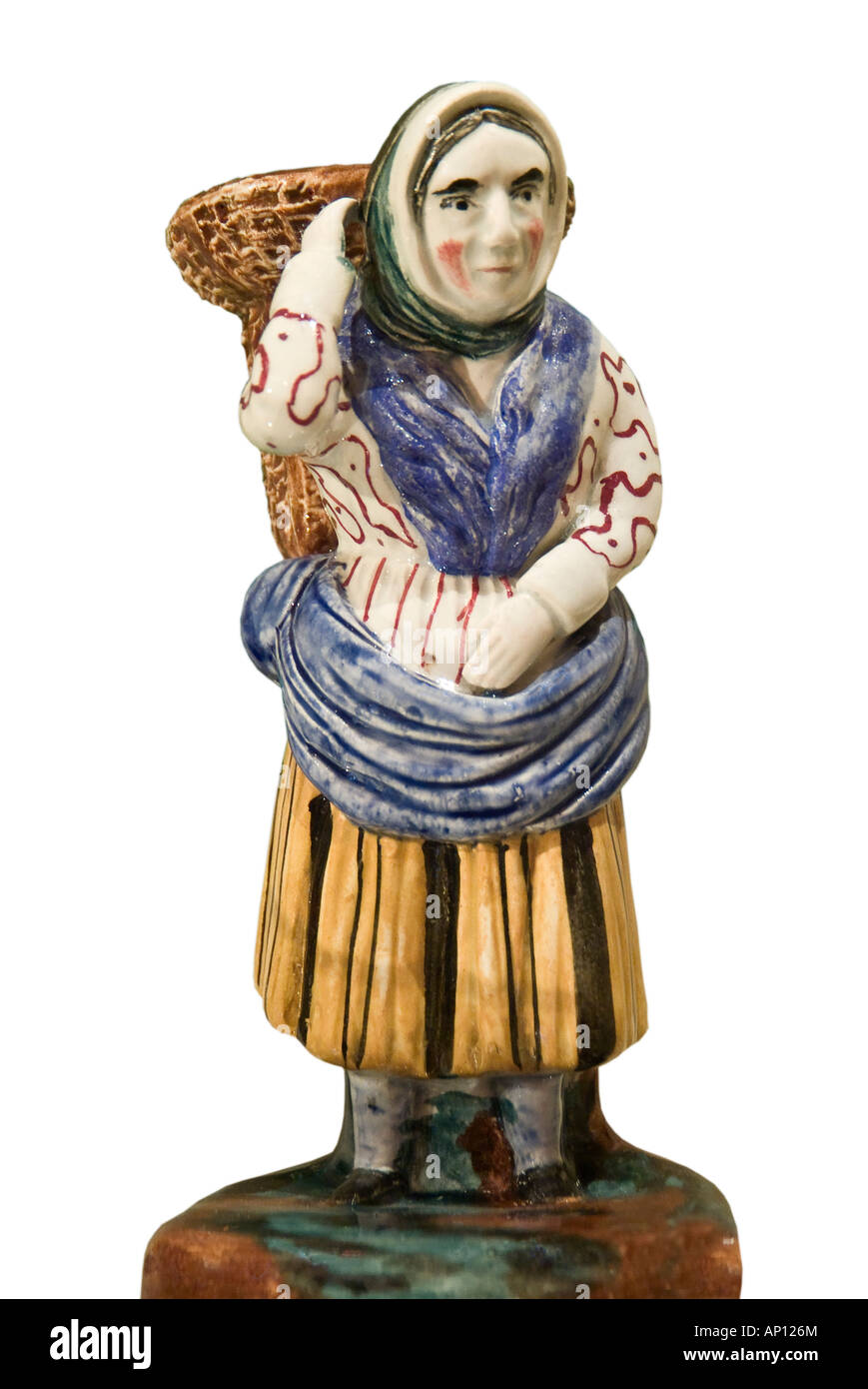 scottish ceramic figure woman mother fish wife carry carrying basket ...