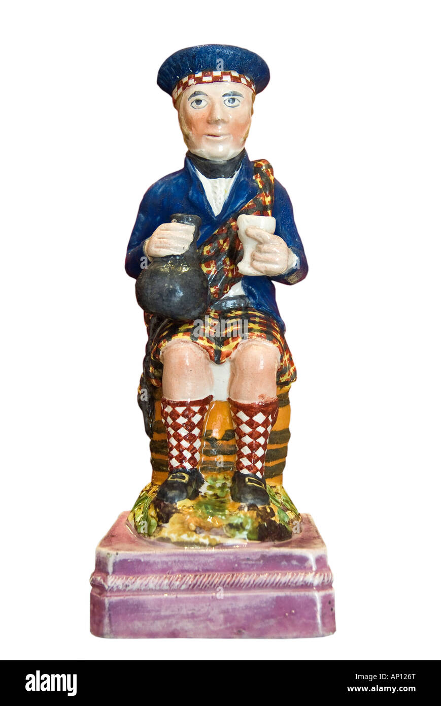 scottish ceramic kilted man pot pottery glaze glazed traditional ...