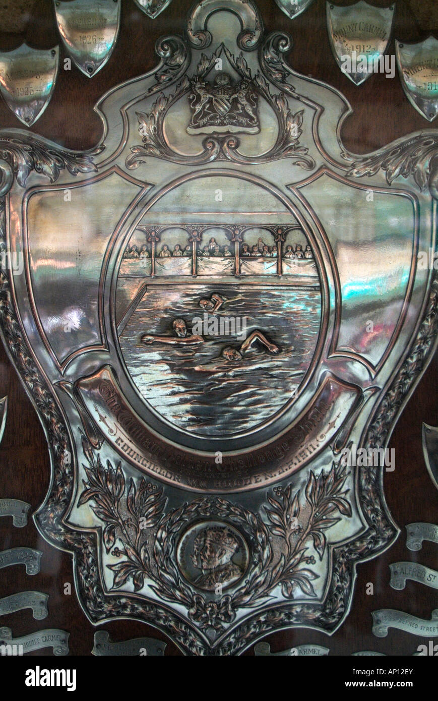 swimming trophy shield silver Victoria bath hathersage road Manchester ...