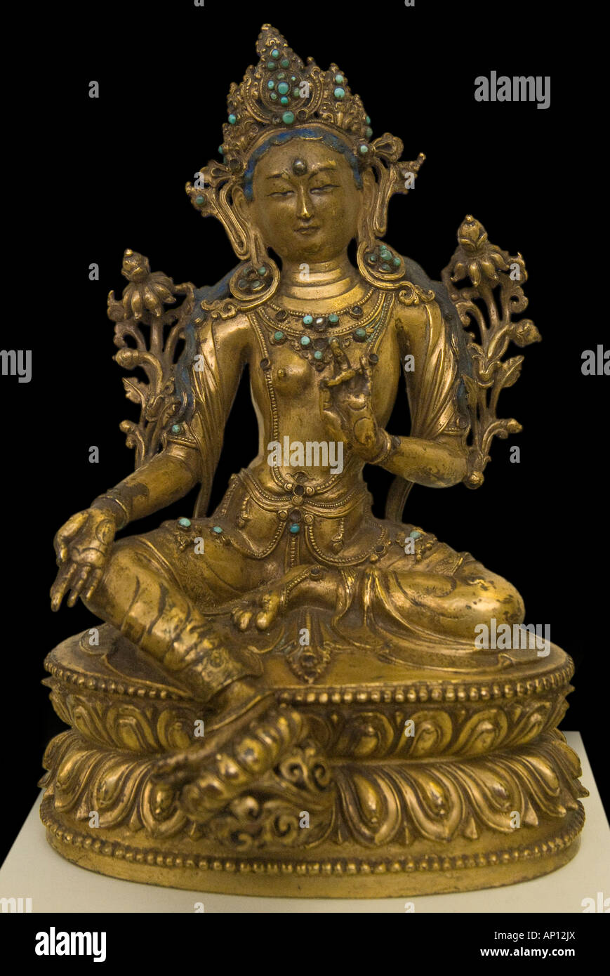 green tara peaceful benign goddesses richly dressed bejewelled special ...