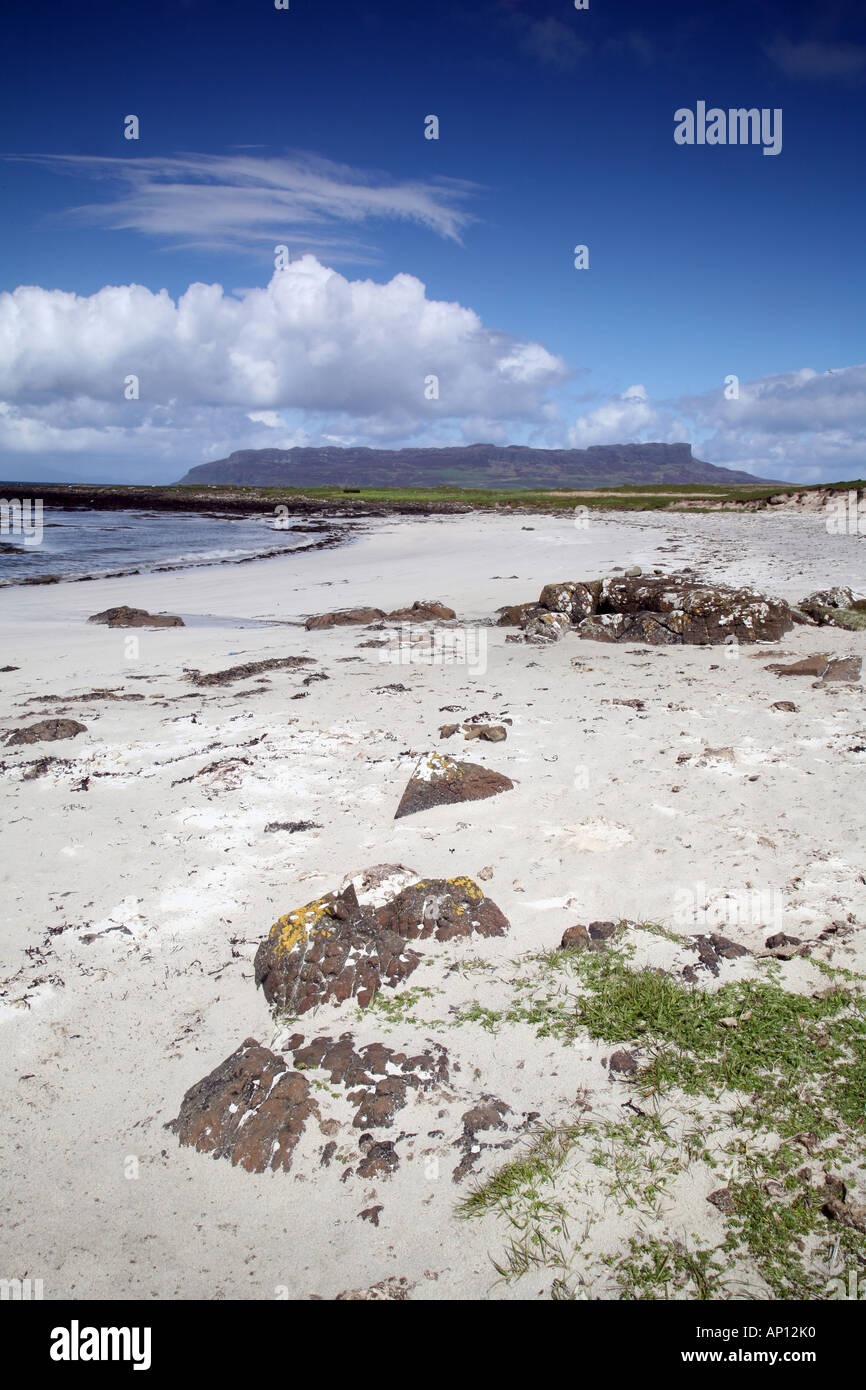 A view of the Isle of Eigg from the Isle of Muck, Western Isles ...